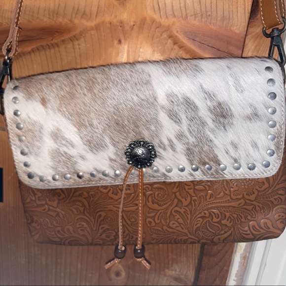Myra Bag | Bags | Myra Bags Blossom Etched Leather Hair On Bag New ...